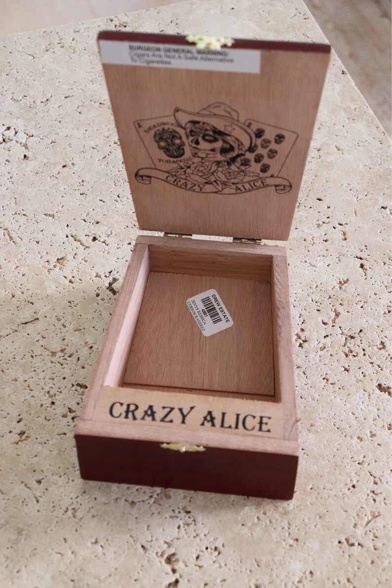Drew Estate Deadwood Crazy Alice Empty Cigar Box - Etsy