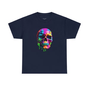 SKULL SHIRT, PSYCHEDELIC Shirt, Gothic Clothes, Neon Meltdown Skull ...