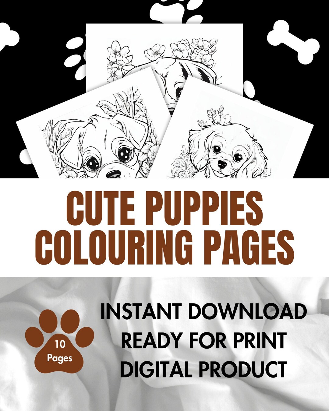 Cute Puppies Coloring Pages Coloring Page Dog Coloring - Etsy