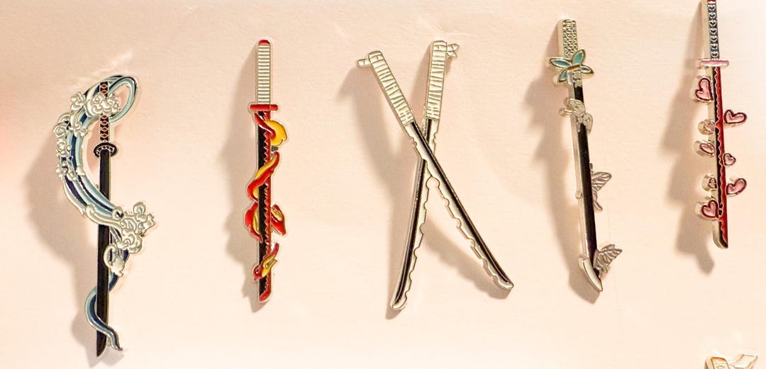 Kawaii Anime Swords Enamel Pin | Cartoon Brooch - Etsy