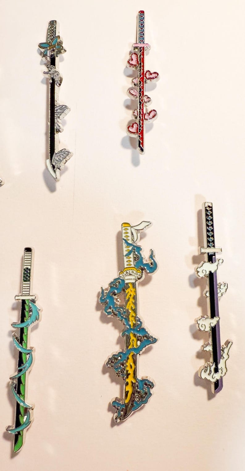 Kawaii Anime Swords Enamel Pin | Cartoon Brooch - Etsy