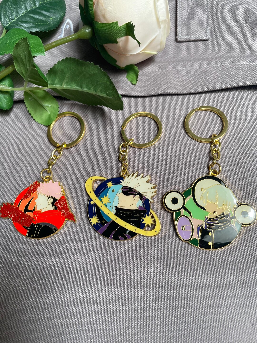 Kawaii Anime Character Keychain, Enamel Metal Gift - Etsy
