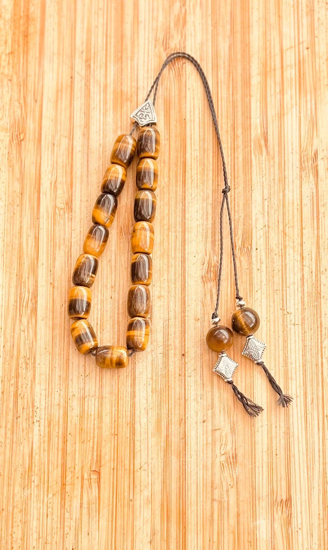 Tigers Eye - Barrel Bead - Greek Komboloi | Worry Beads. - Etsy