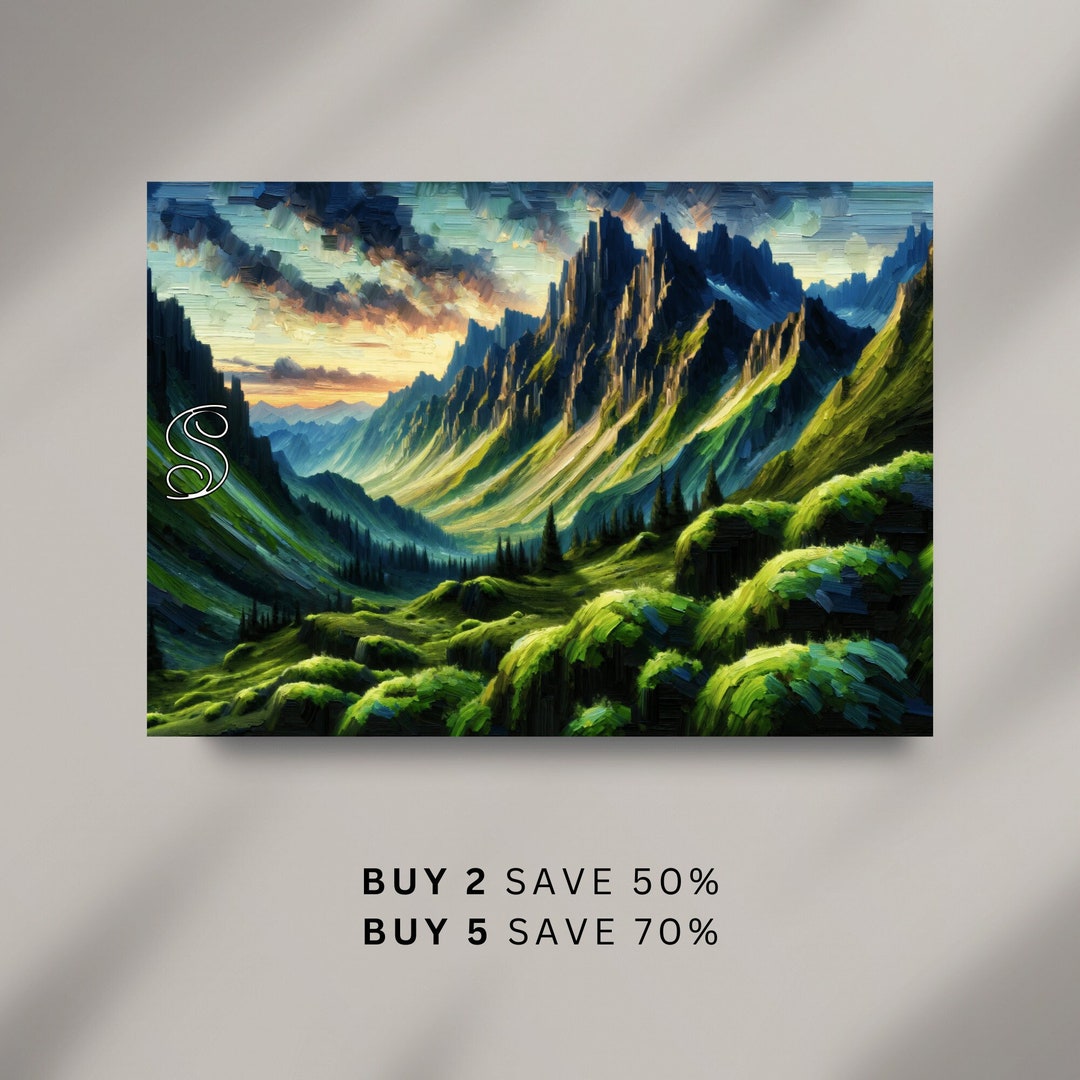 Mountain Scenery Digital Wall Art Nature's Serenity - Etsy