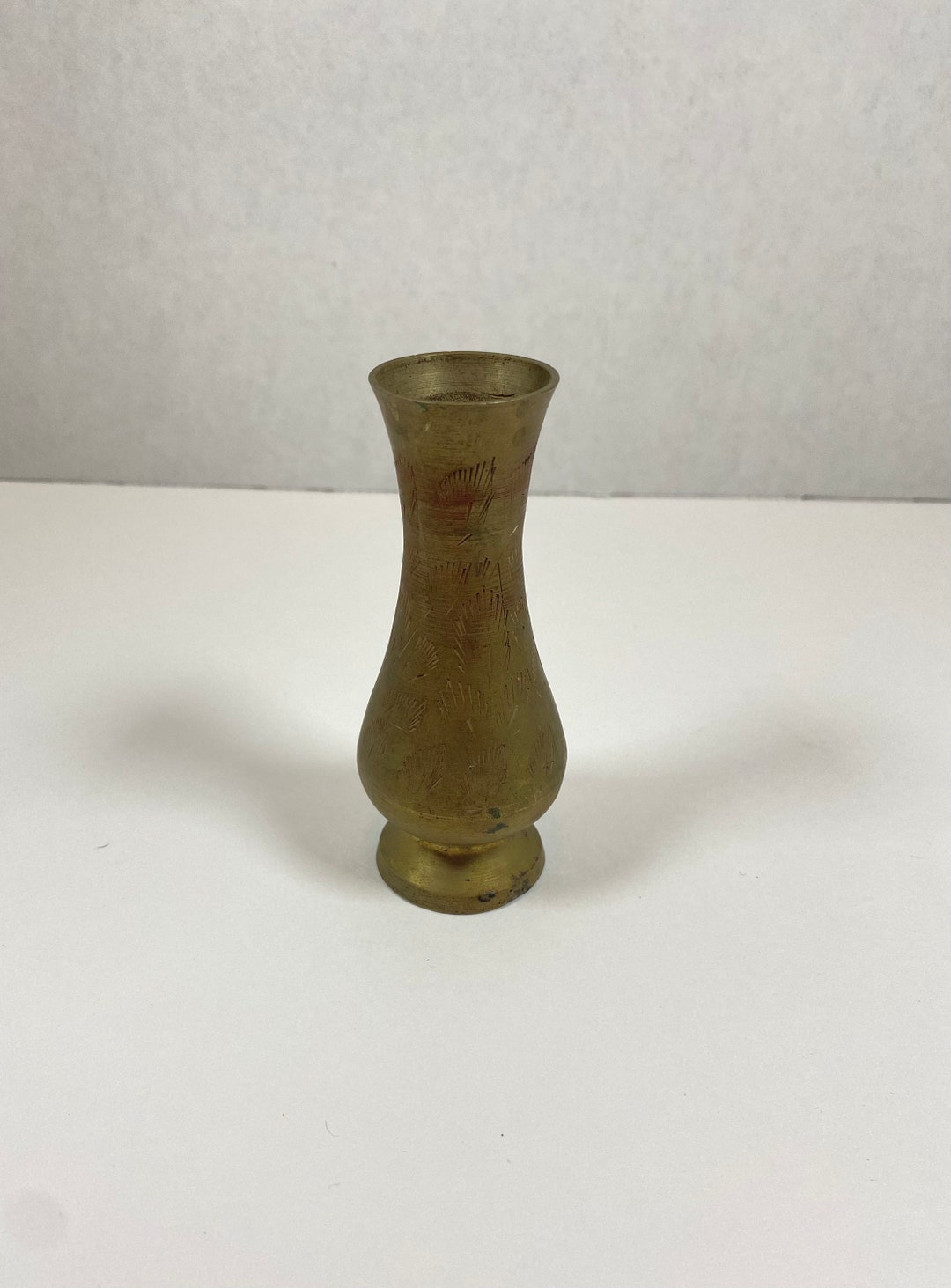 Vintage Sarna Brass Etched Vasa Made in India - Etsy