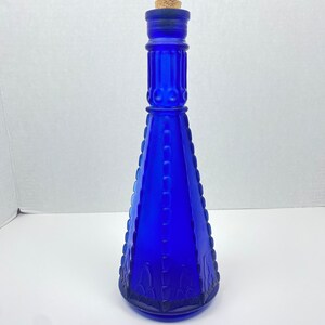 Vintage Cobalt Blue Decanter Bottle - Etsy