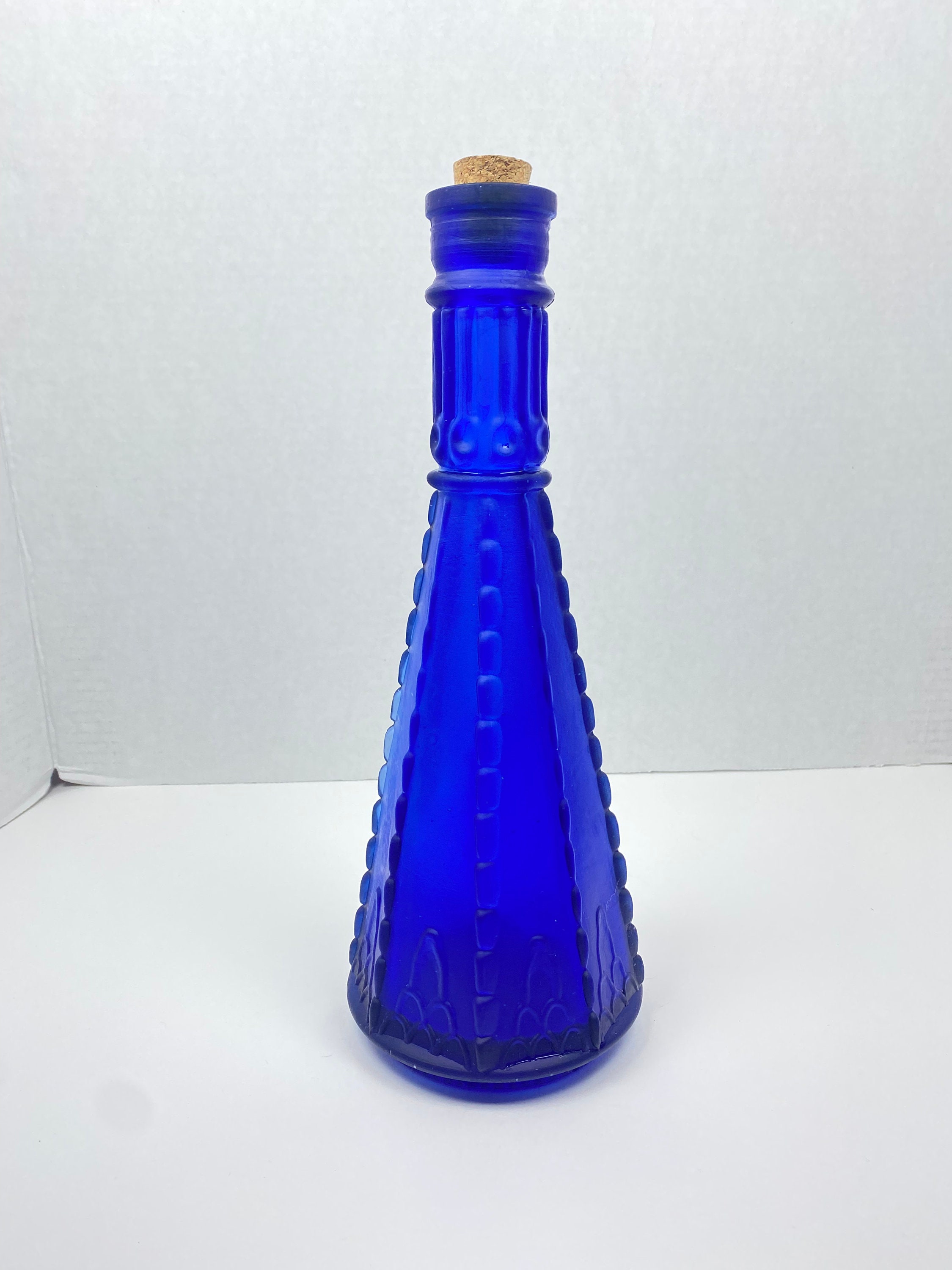 Vintage Cobalt Blue Decanter Bottle - Etsy