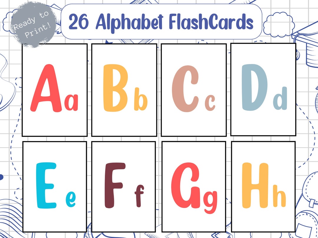 Alphabet Cards, Educational Cards, Printable ABC Cards, Alphabet Flash ...