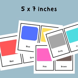 12 Color Cards, Pre-school Cards, Educational Printable Cards ...