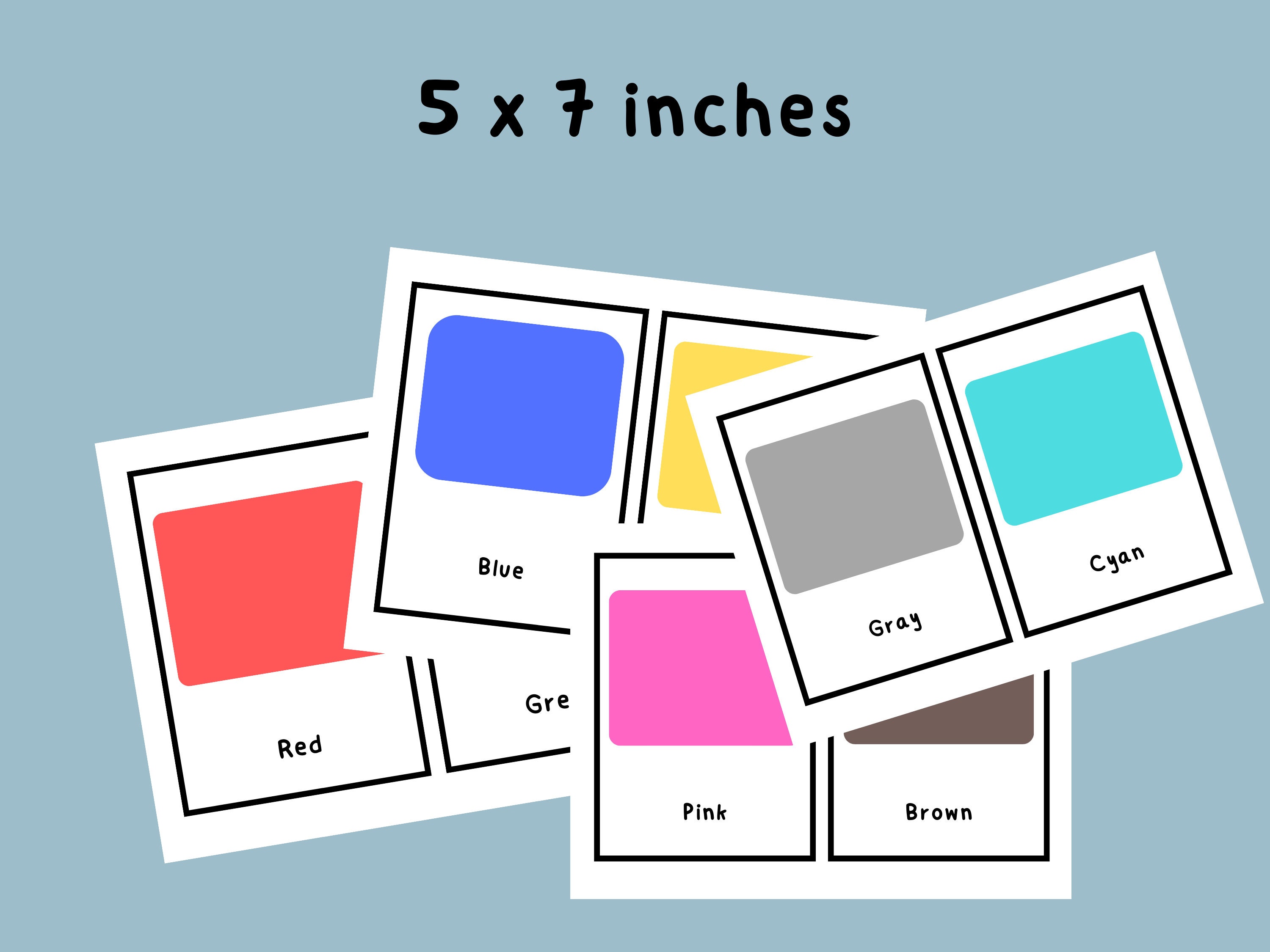 12 Color Cards, Pre-school Cards, Educational Printable Cards ...
