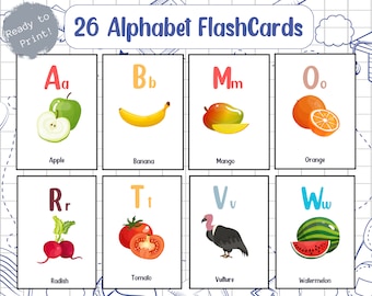 Colorful ABC Flashcards Digital Download, Alphabet Flash Cards ...