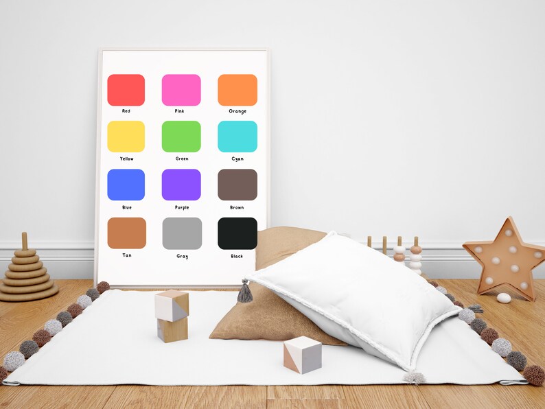 Colors Poster, Educational Classroom Decor, Montessori Nursery Print ...