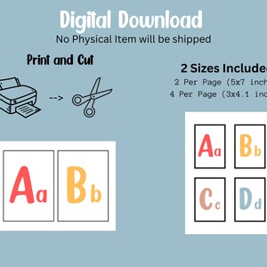 Alphabet Cards, Educational Cards, Printable ABC Cards, Alphabet Flash ...
