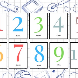 Numbers Flash Cards, Montessori Counting Flash Cards, Educational Cards ...