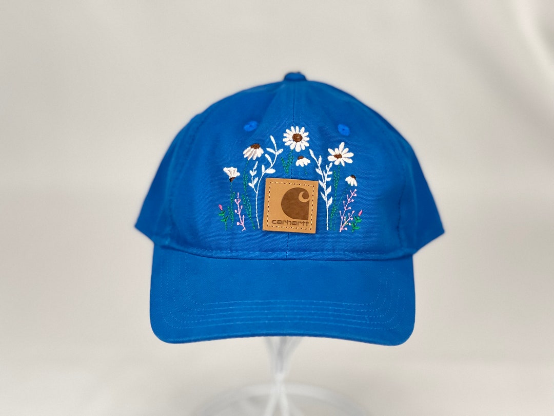 Royal Carhartt Embroidered Hat, Women's Hat, Floral Baseball Cap ...