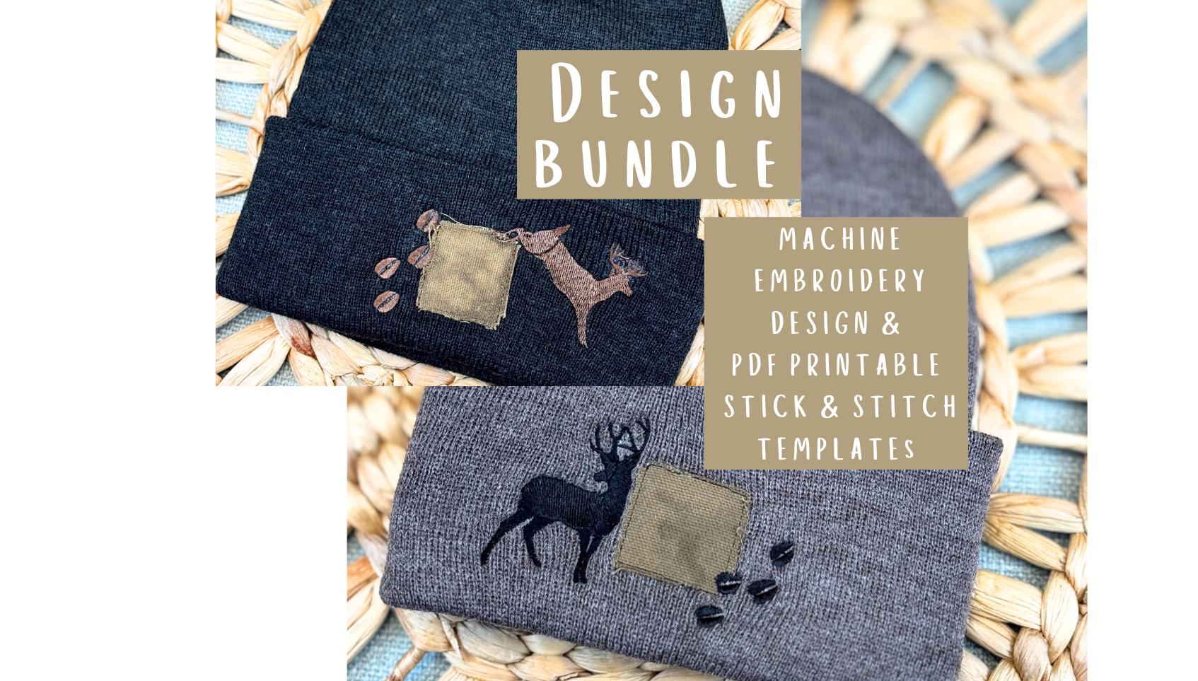 Bundle Deer Beanie Embroidery Patterns, Winter Hat Design File ...