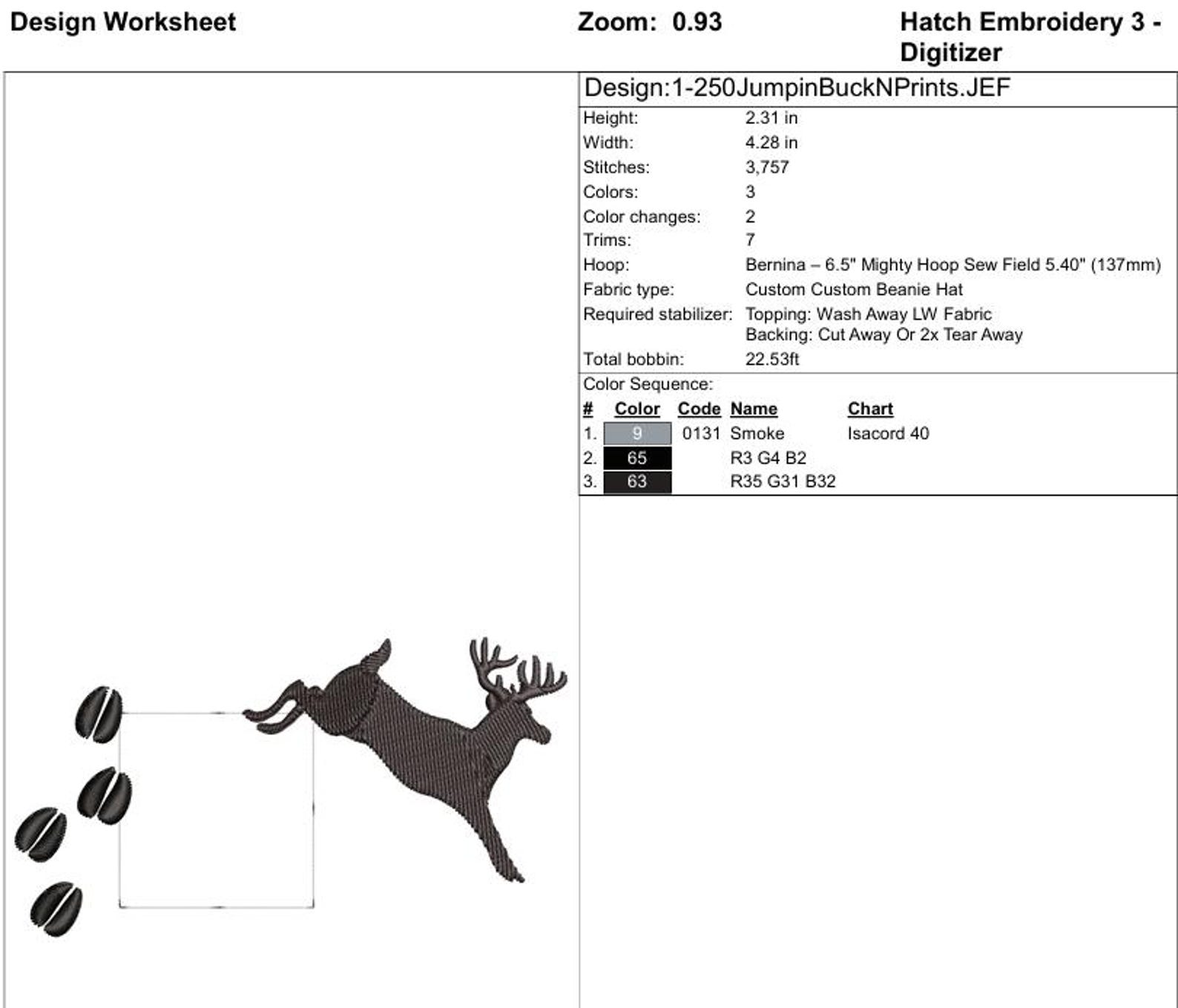 Bundle Deer Beanie Embroidery Patterns, Winter Hat Design File ...