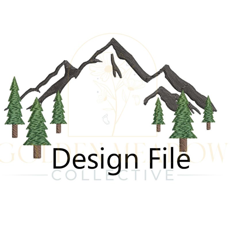 Mountain Embroidery File - Etsy
