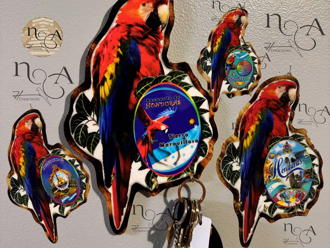 Guacamaya Honduras Keychain, Honduras Wall Keychain, Honduras Keychain ...