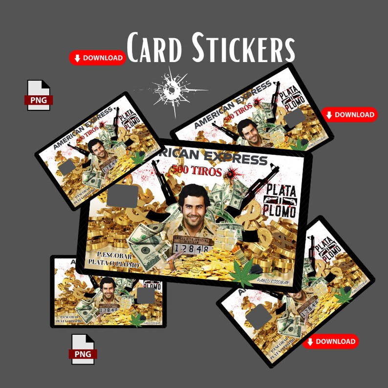 Pablo Escobar PNG Card Stickers Debit Credit, AMERICAN EXPRESS Pablo ...