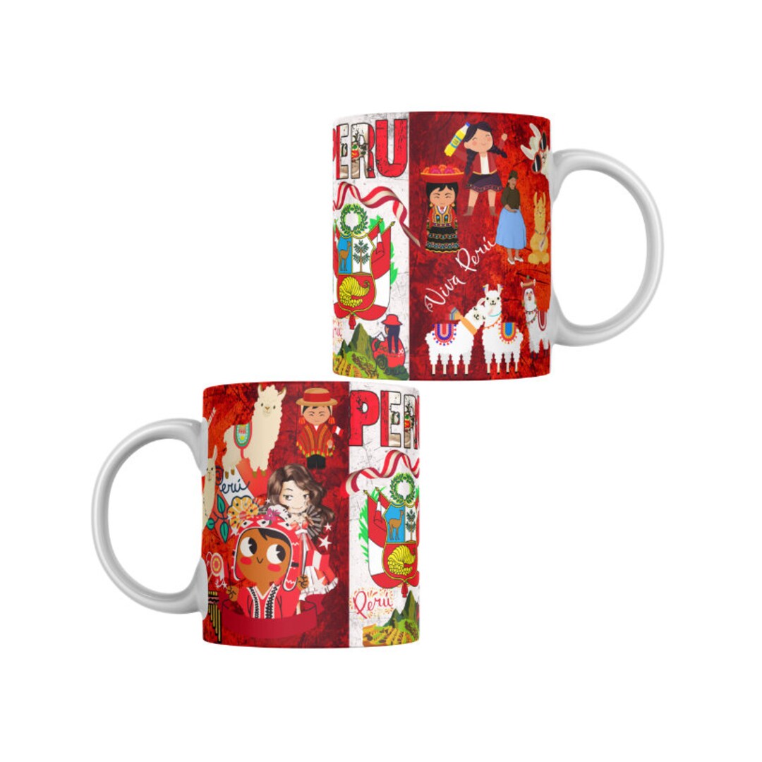 PERU Mug. Peru Ceramic Mug 11oz. White Handle. - Etsy