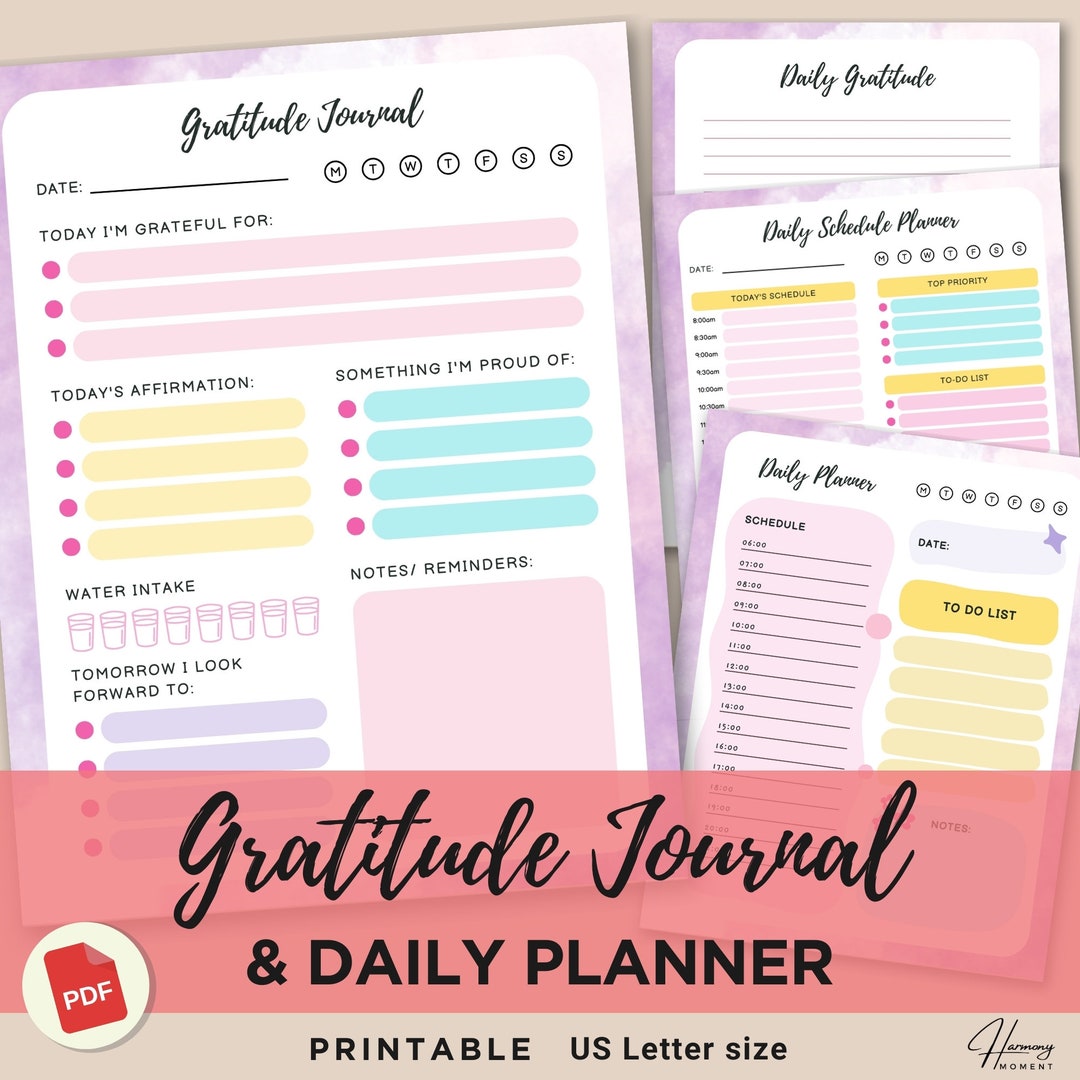 Printable Gratitude Journal, Daily Planner Template, Daily Journal ...