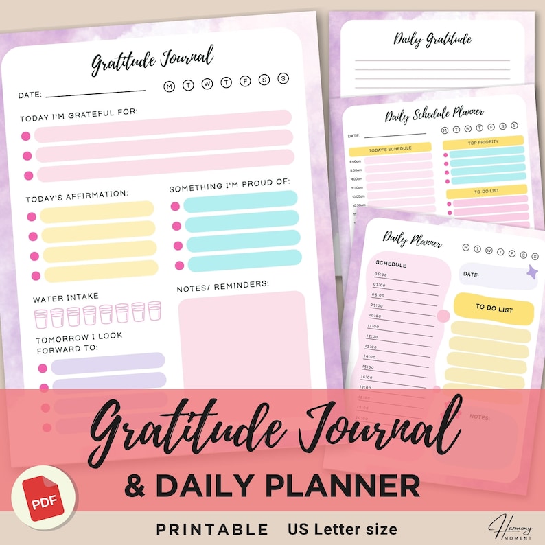 Printable Gratitude Journal, Daily Planner Template, Daily Journal ...