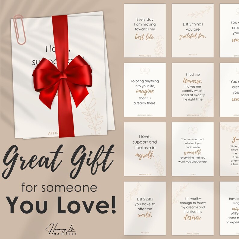 50 Manifesting Card Deck, Printable Manifestation Law of Attraction ...