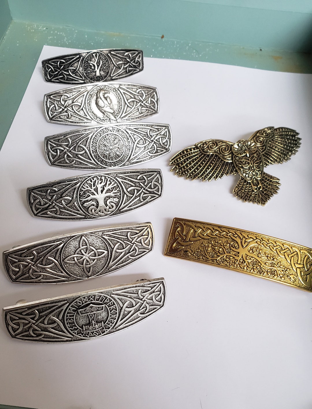 GREAT Designs 8 Diff Antique Silver Metal Sturdy Celtic Nordic Hair ...