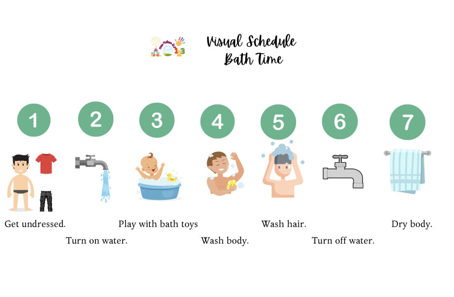Visual Schedule For Bath Time Etsy