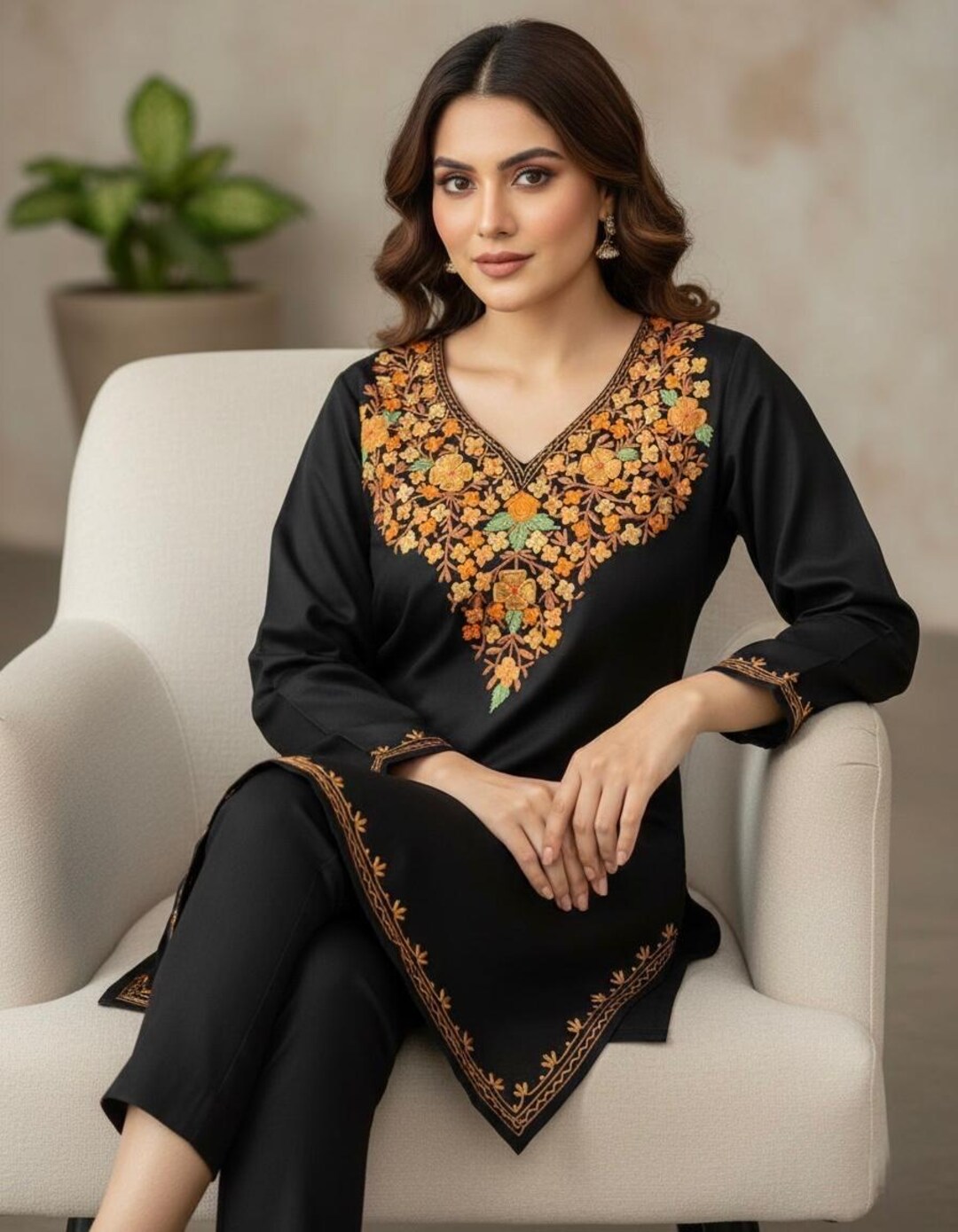 Kashmiri Kurti Short Tunics for Women With Embroidery Elegant and ...