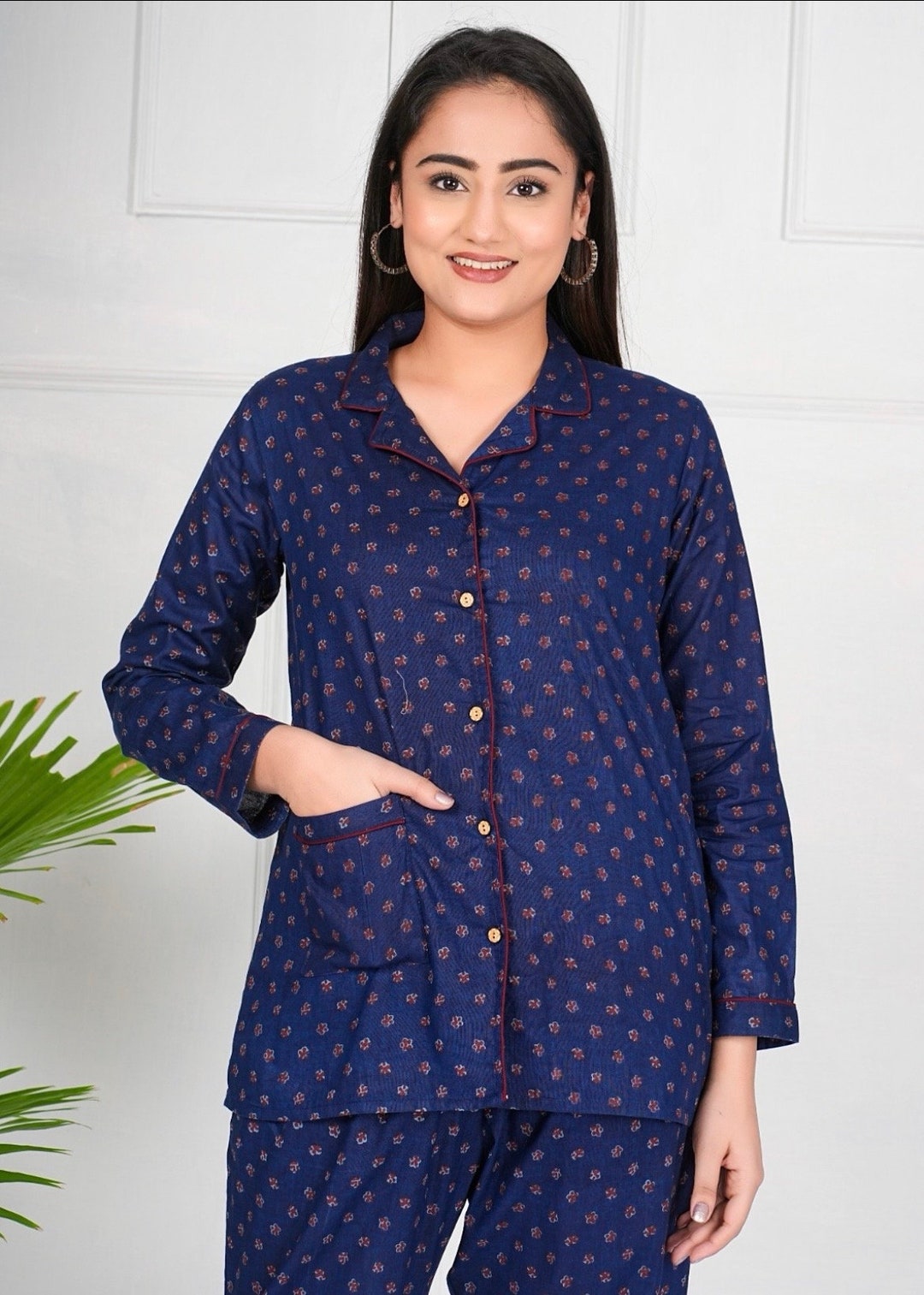 Women Night Suit, Indian Pure Cotton Fabric Pyjamas Set, Nightwear ...