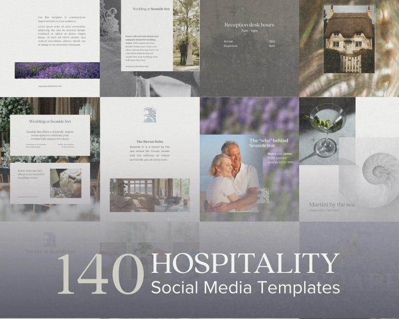 Hospitality Instagram Template Package - Light, Elegant & Luxurious - Etsy