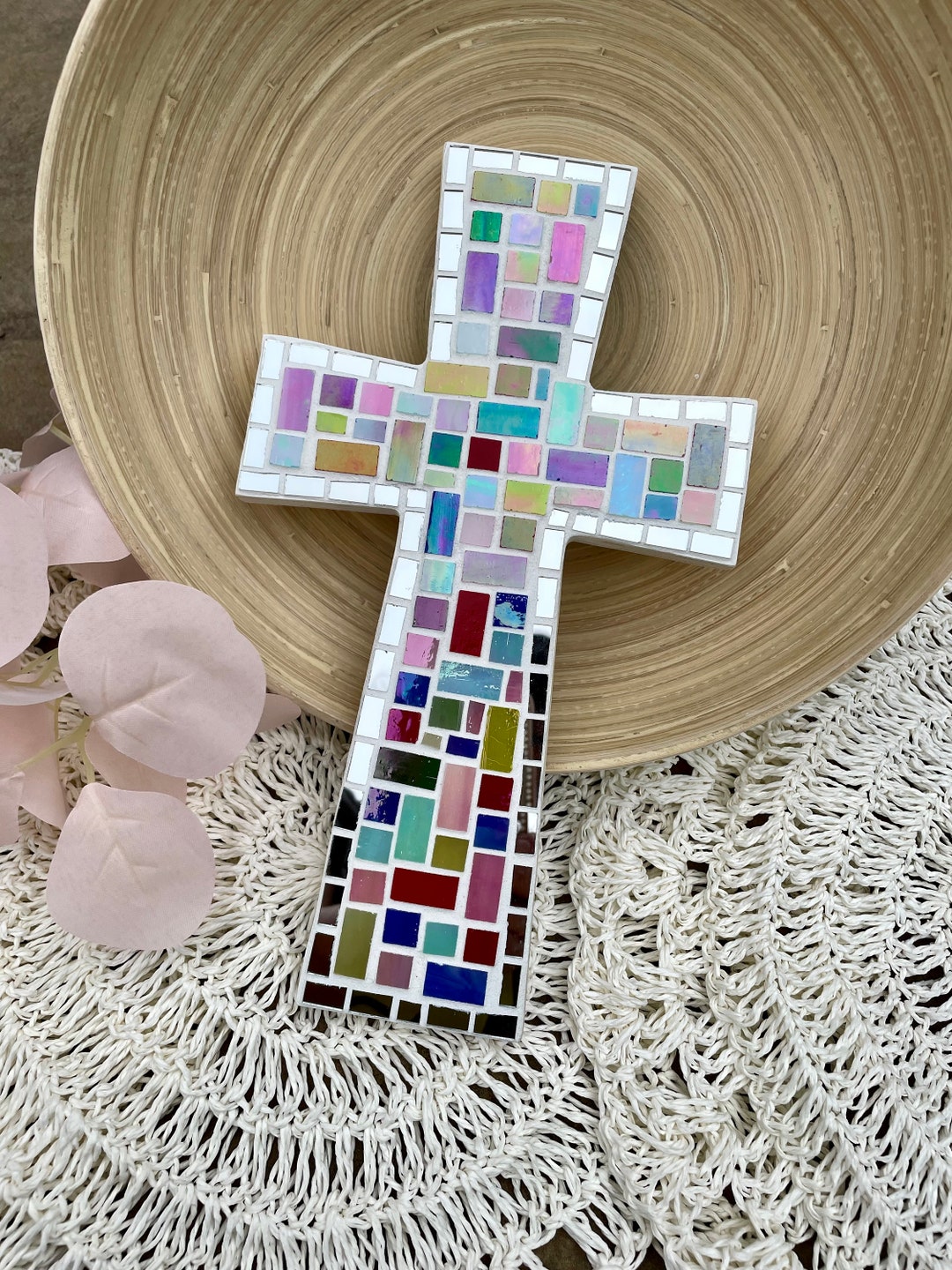 Cross Religious Gift Baptism Holy Communion Faith Mosaic Pastor Mom ...