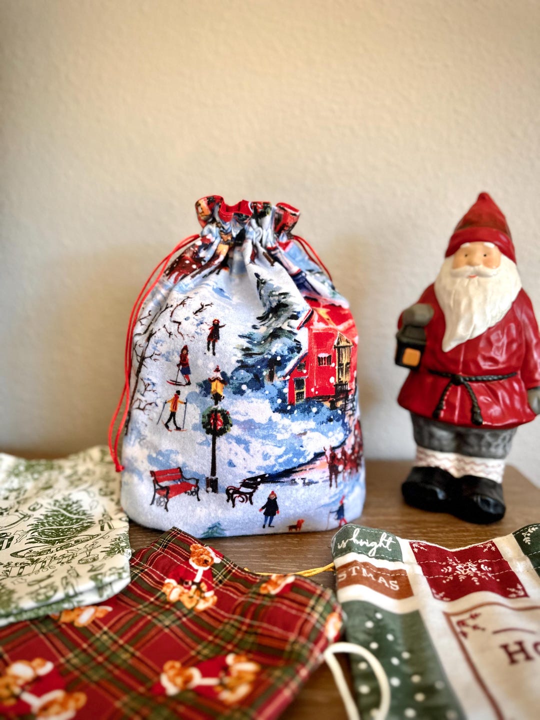 Christmas Drawstring Bag, Stand-up Design, Gift Bag - Etsy