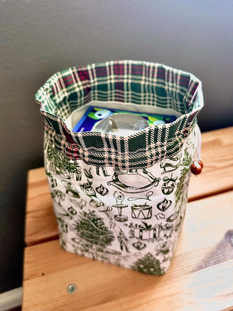 Christmas Tissue Box Cover, Cotton Drawstring Bag - Etsy