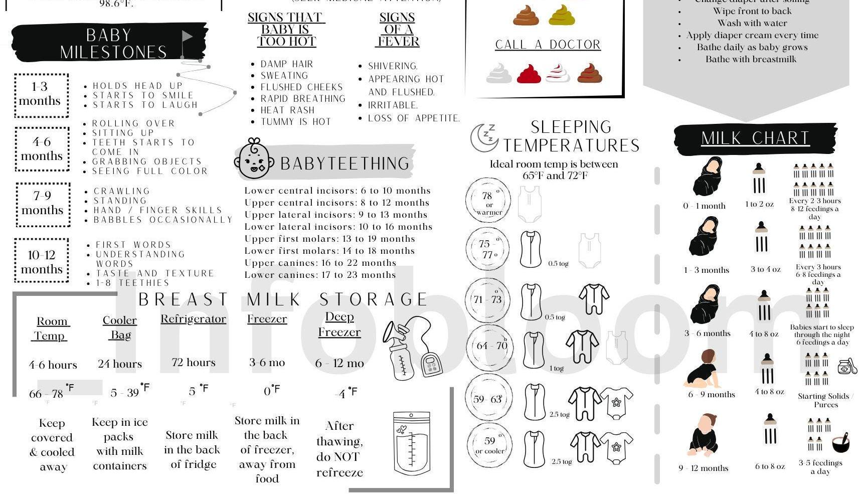 New Parent / Baby 2025 Infographic - Black & White - Etsy