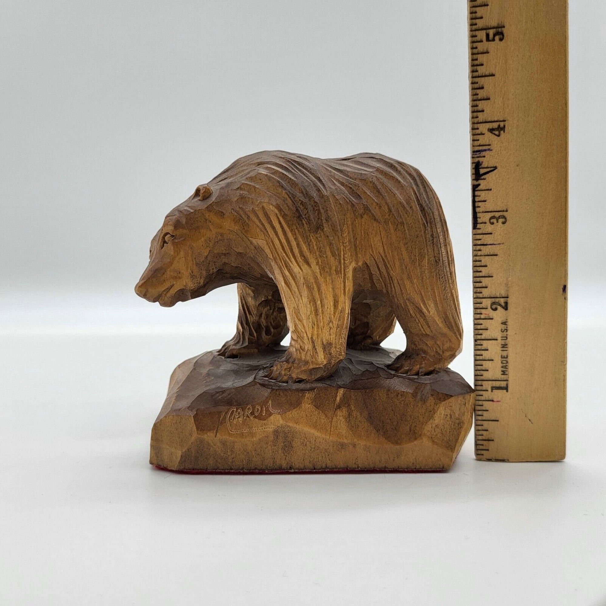 Small Hand Carved Wood Bear Figurine Wooden Folk Art - Etsy