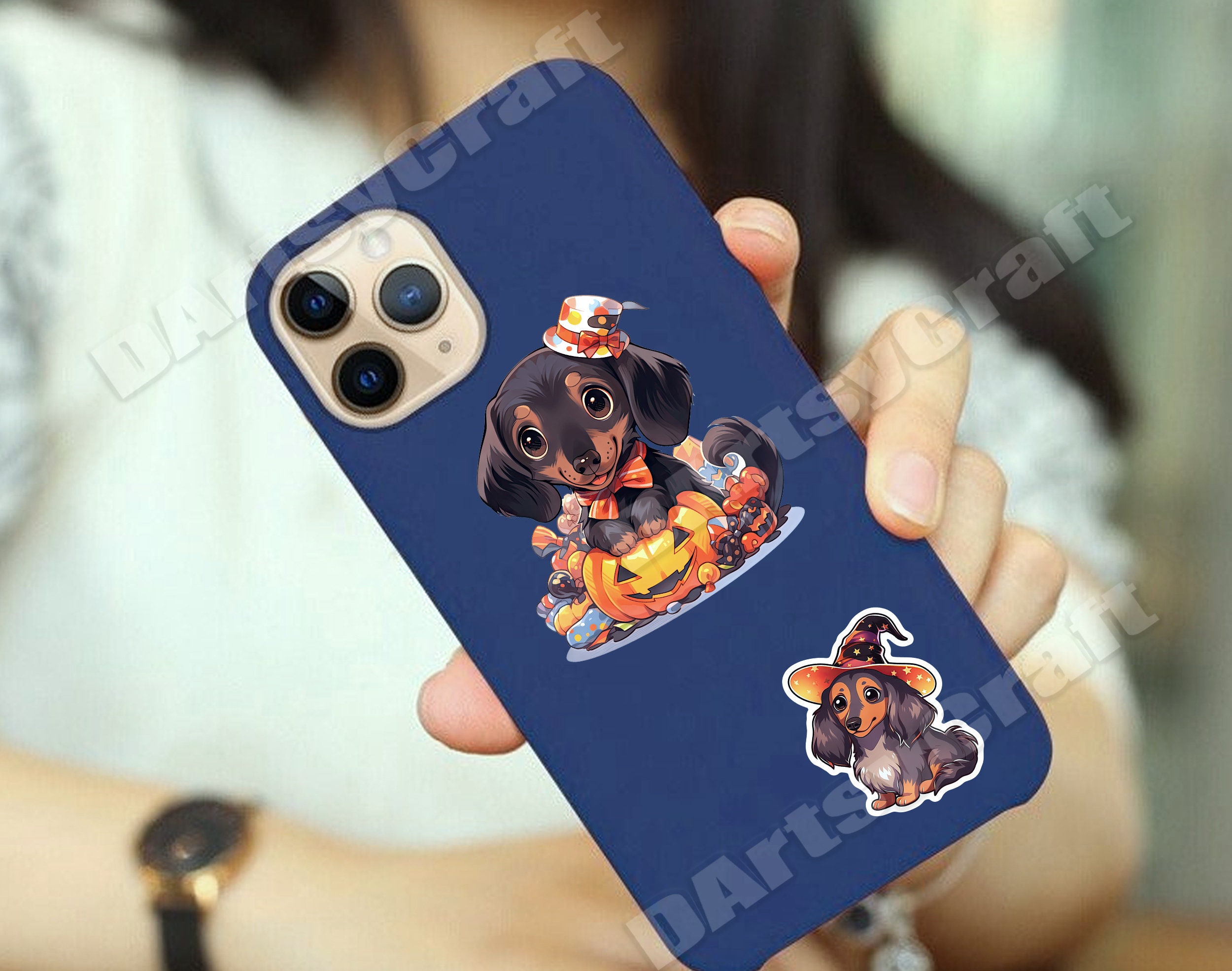 44 Dachshund Puppy Print Cut Digital PNG Sticker Sheets, Sausage ...