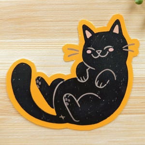 Belly Cat Stickers | Vinyl Sticker | Cute Stickers | Black Cat ...
