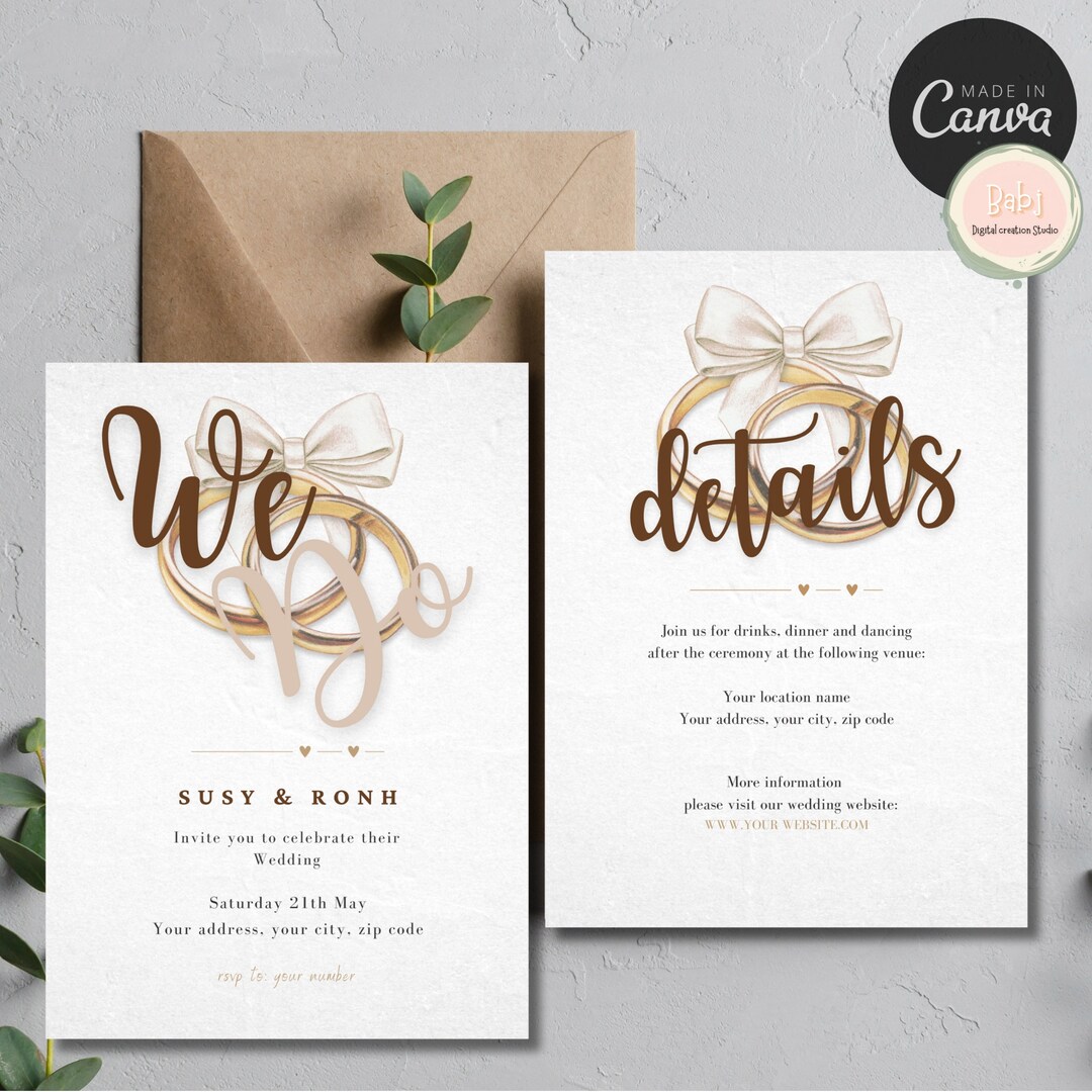 We Do Wedding Invitation, Editable Let's Party Wedding Invite, Wedding ...