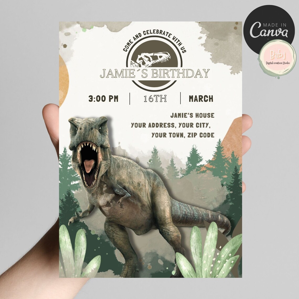 Jurassic World Birthday Invitation Template Dinosaur Birthday Invitation Kids Birthday Party ...