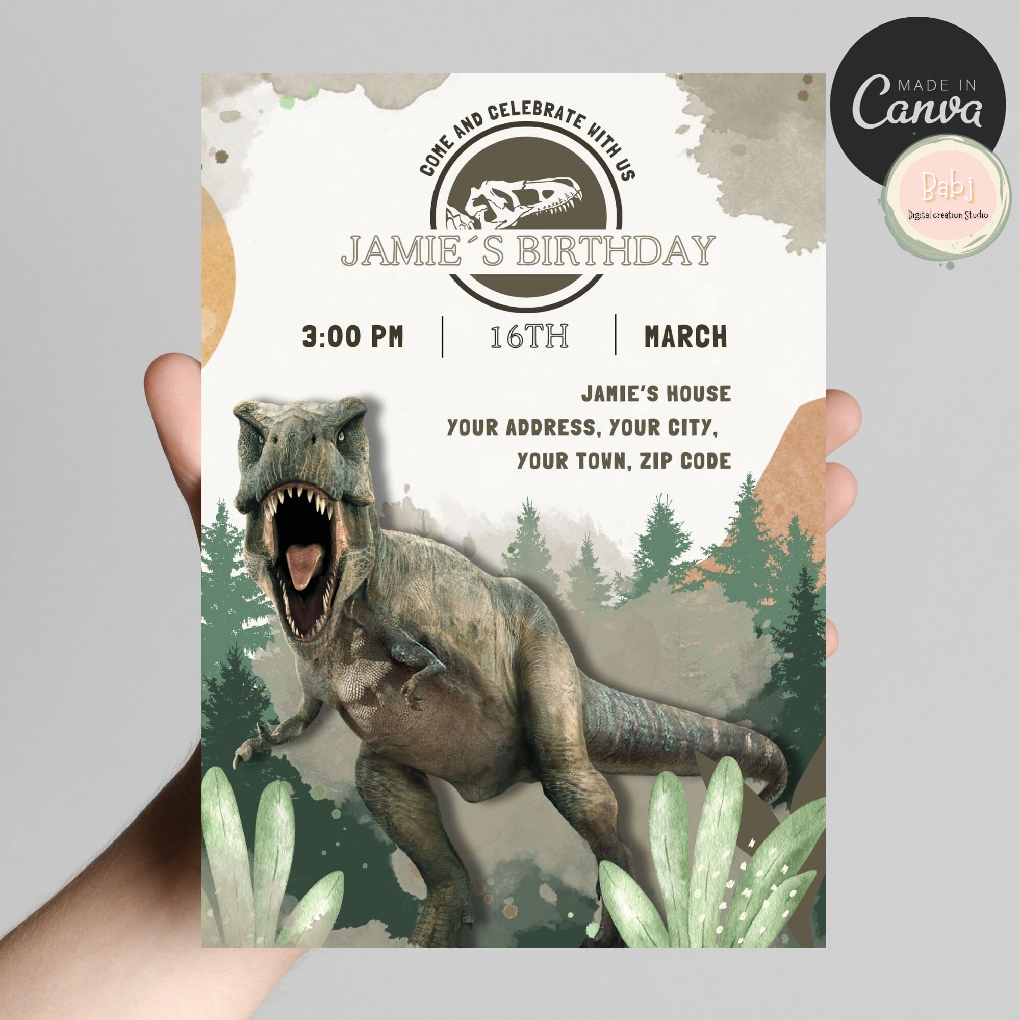 Jurassic World Birthday Invitation Template Dinosaur Birthday Invitation Kids Birthday Party ...