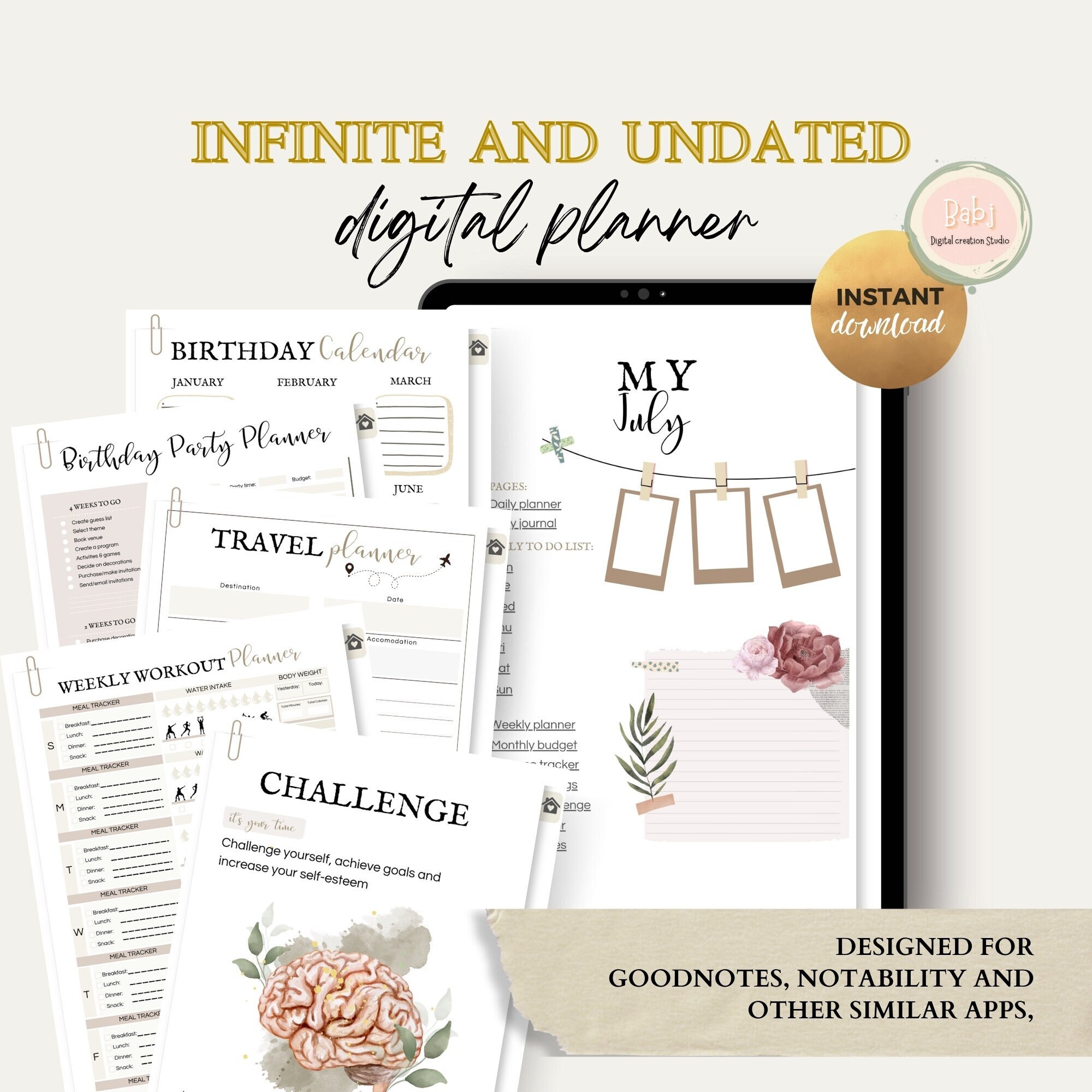 Digital Planner, Goodnotes Planner, iPad Planner, Notability Planner ...