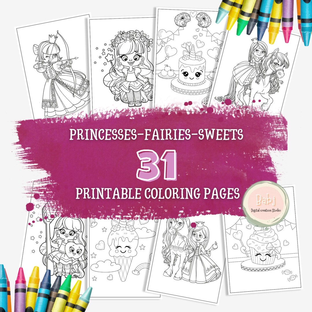 31 Kids Coloring Pages - Printable Coloring Pages Kit for Kids ...