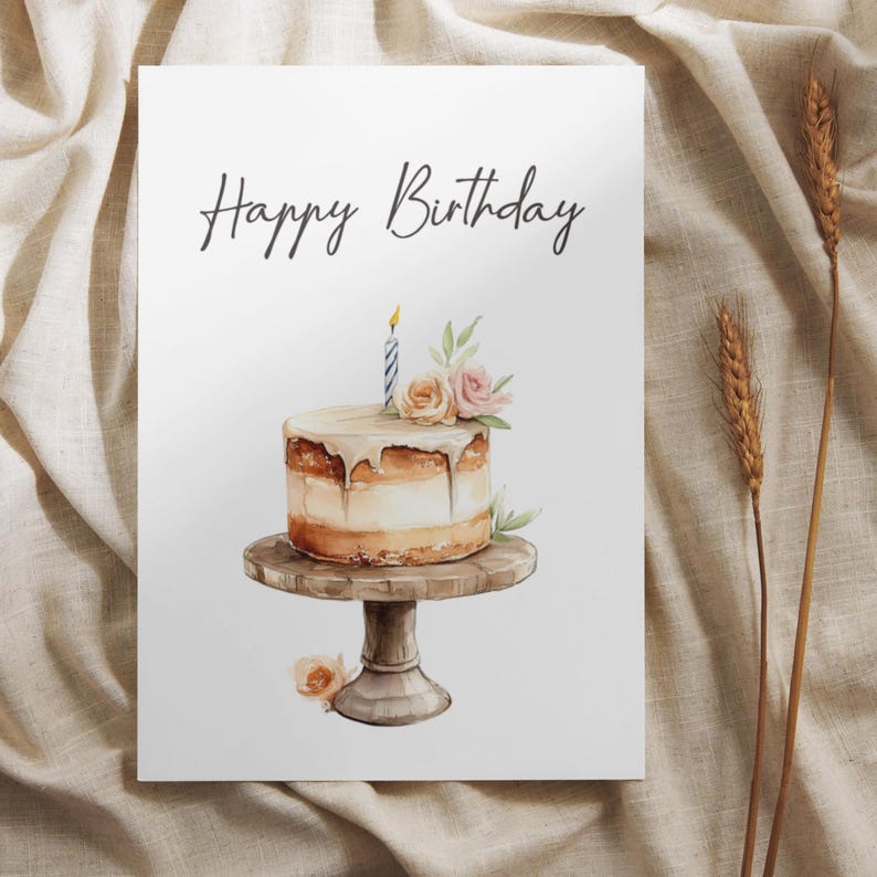 10 Boho Birthday Card Bundle, Printable 5x7 - Etsy