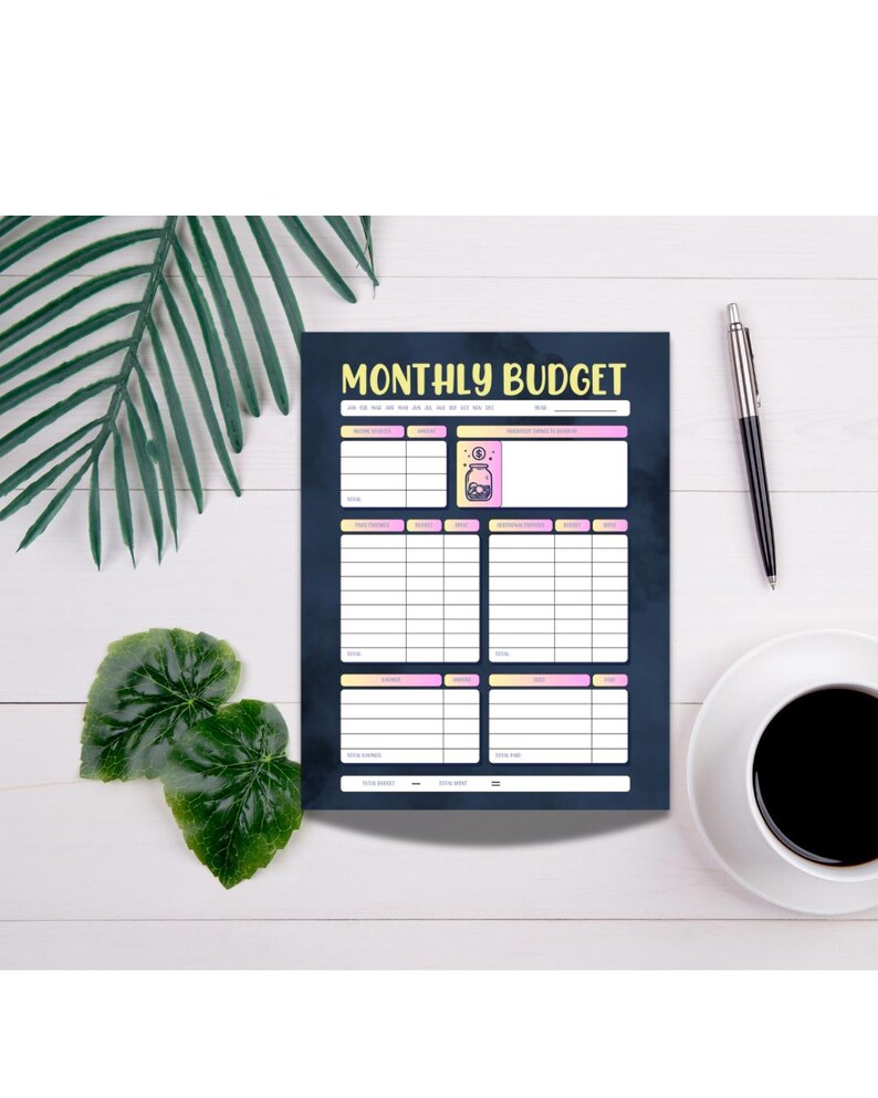 Monthly Budget Planner | Expense Tracker | Budget Worksheet | Printable ...