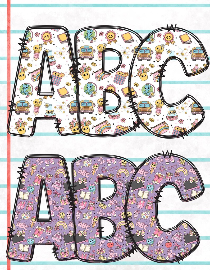 School Doodle Clipart Bundle | Teacher Designs | Cute Classroom Pngs ...