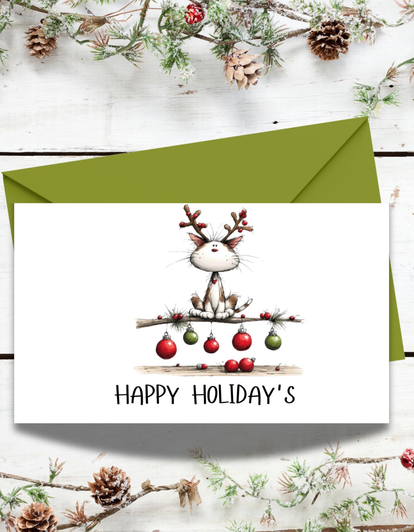 10 Cute Christmas Card Bundle | Printable Holiday Cards | Digital ...