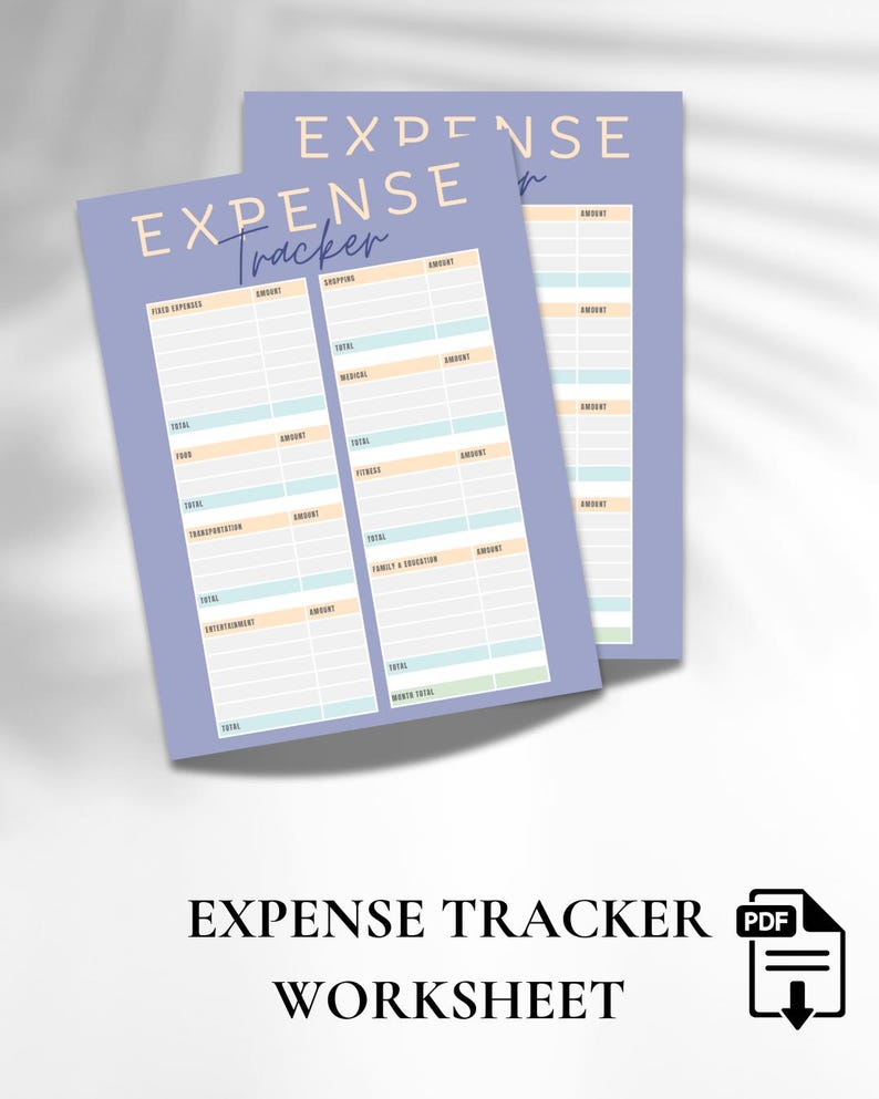 Monthly Budget Planner | Expense Tracker | Budget Worksheet | Printable ...